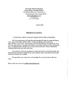 Hydrant Flushing Notice - Borough of Point Pleasant