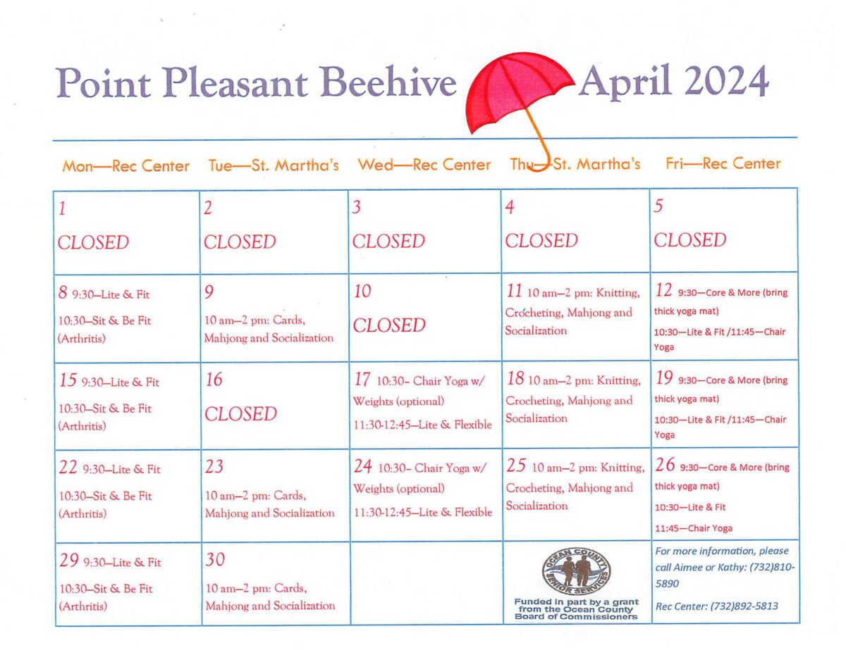 Senior Calendars - Borough of Point Pleasant